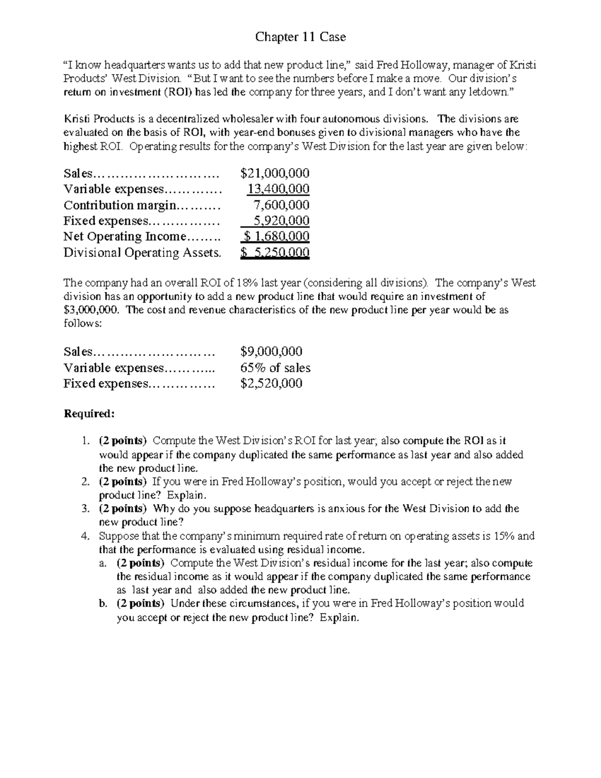 Case Chapter 11 On-line - Chapter 11 Case “I know headquarters wants us ...