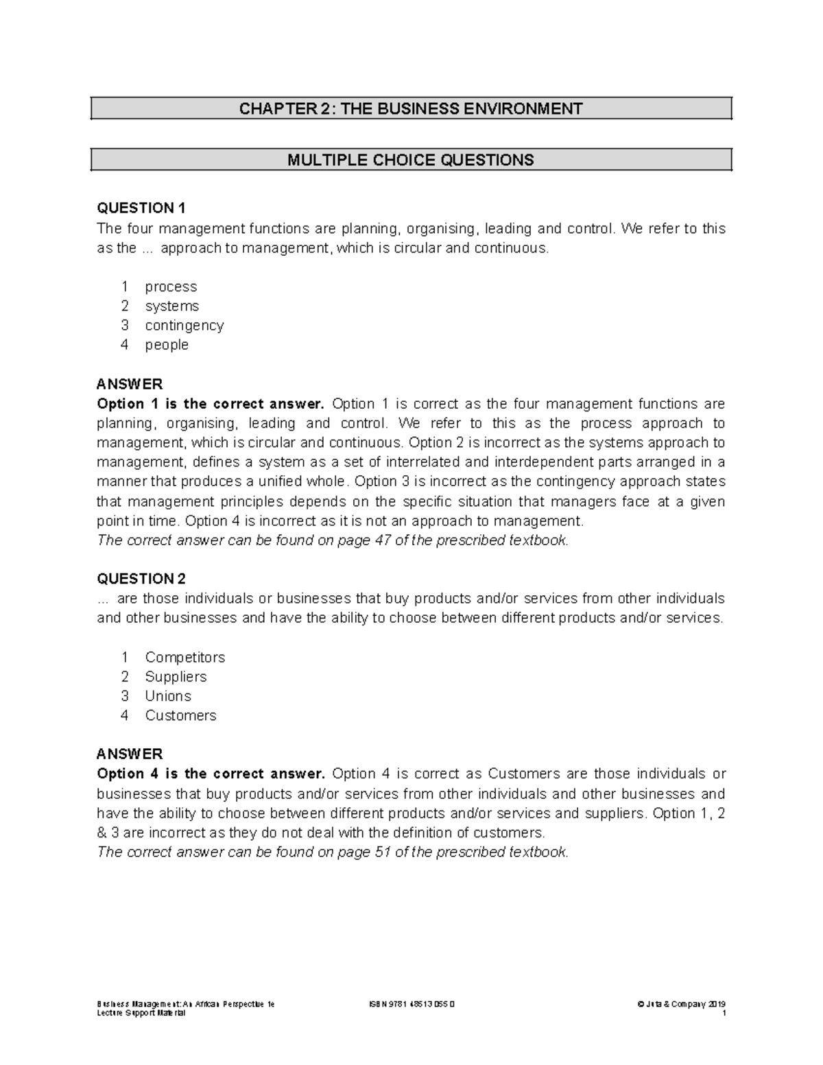 Business Management An African Perspective Chapter 2B - CHAPTER 2: THE ...