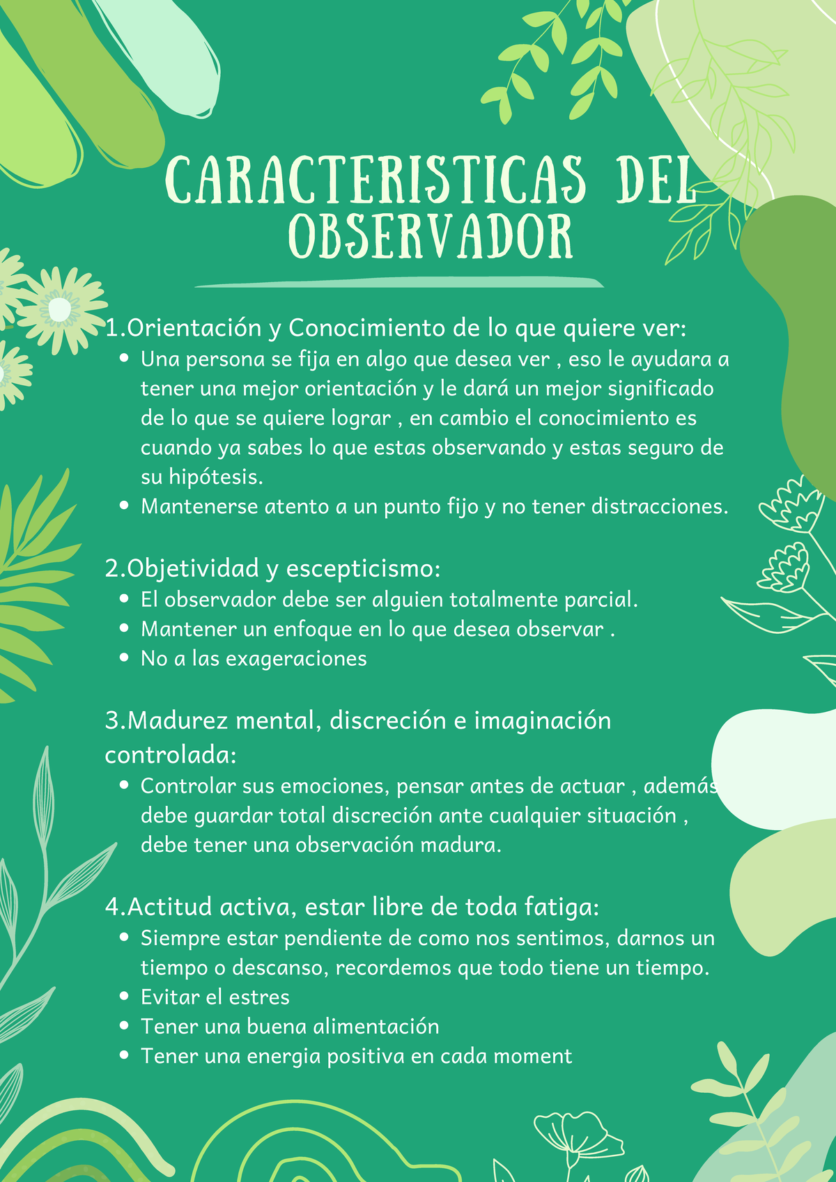 Caracteristicas del Observador - CARACTERISTICAS DEL OBSERVADOR Una ...
