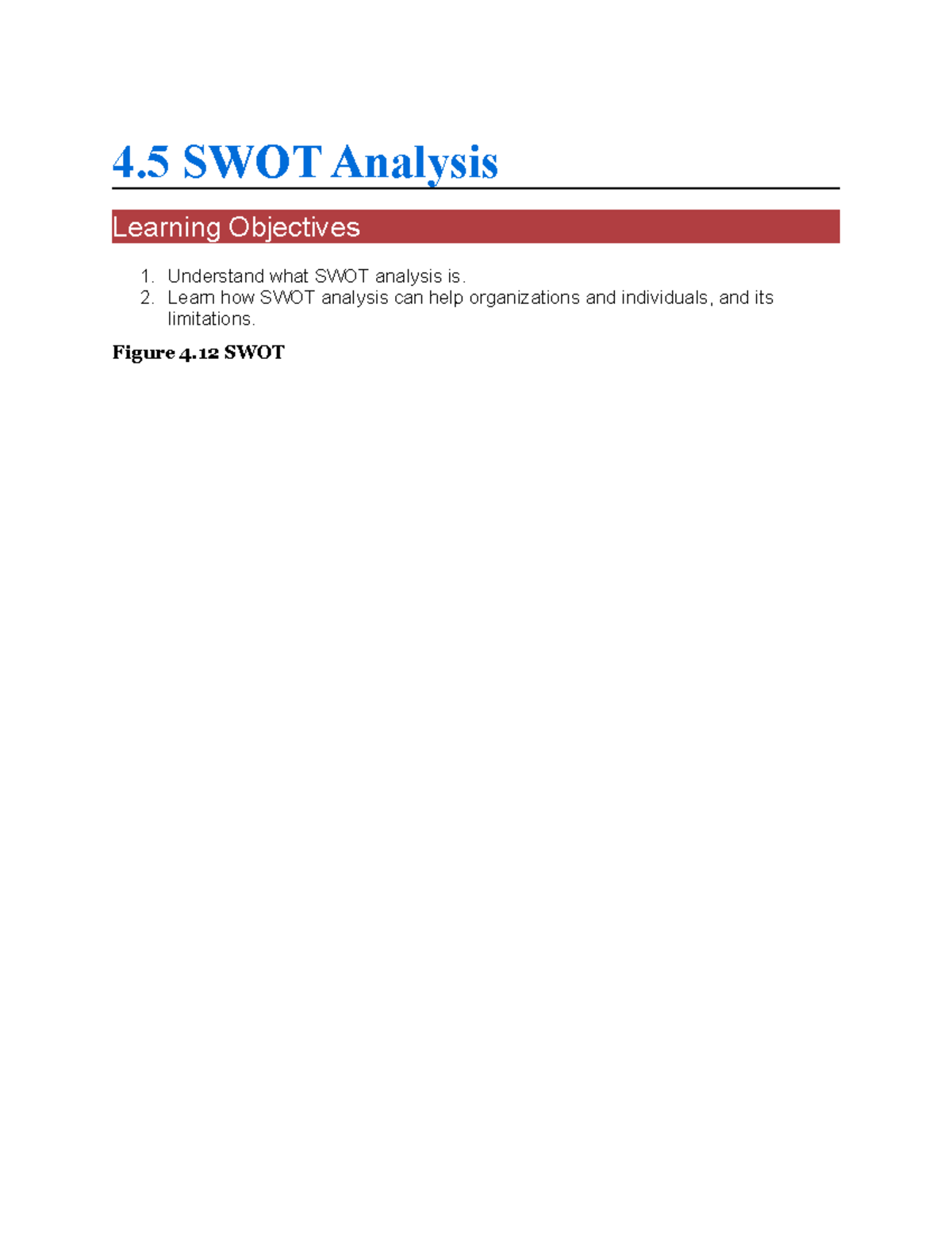 4.5 SWOT Analysis - Strat Management Lecture Notes - 4 SWOT Analysis ...
