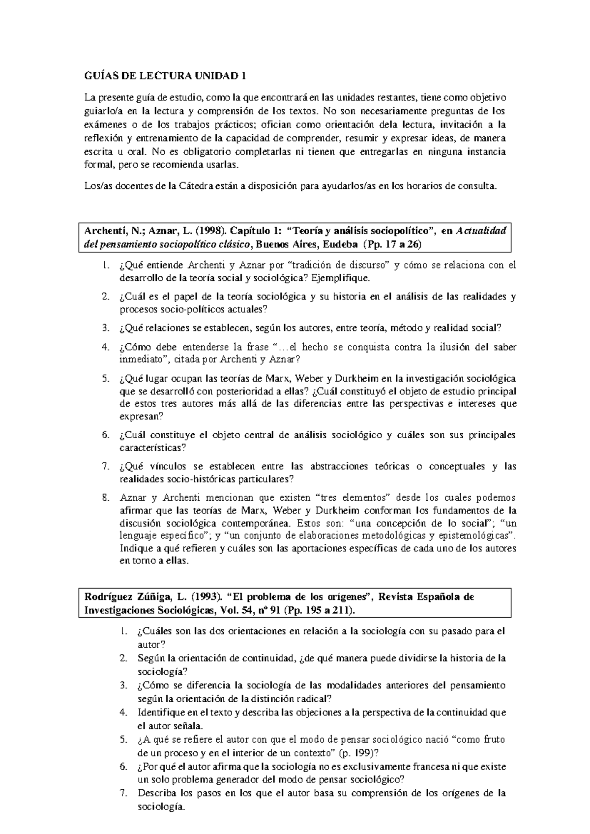 Guías DE Lectura Unidad 1 - GUÍAS DE LECTURA UNIDAD 1 La presente guía de estudio, como la que ...