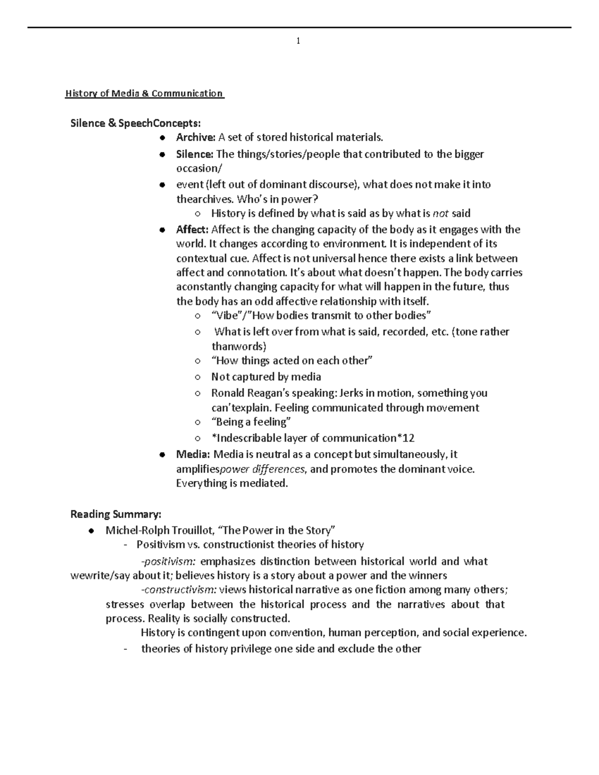 History of Media and Communication - 1 History of Media & Communication ...