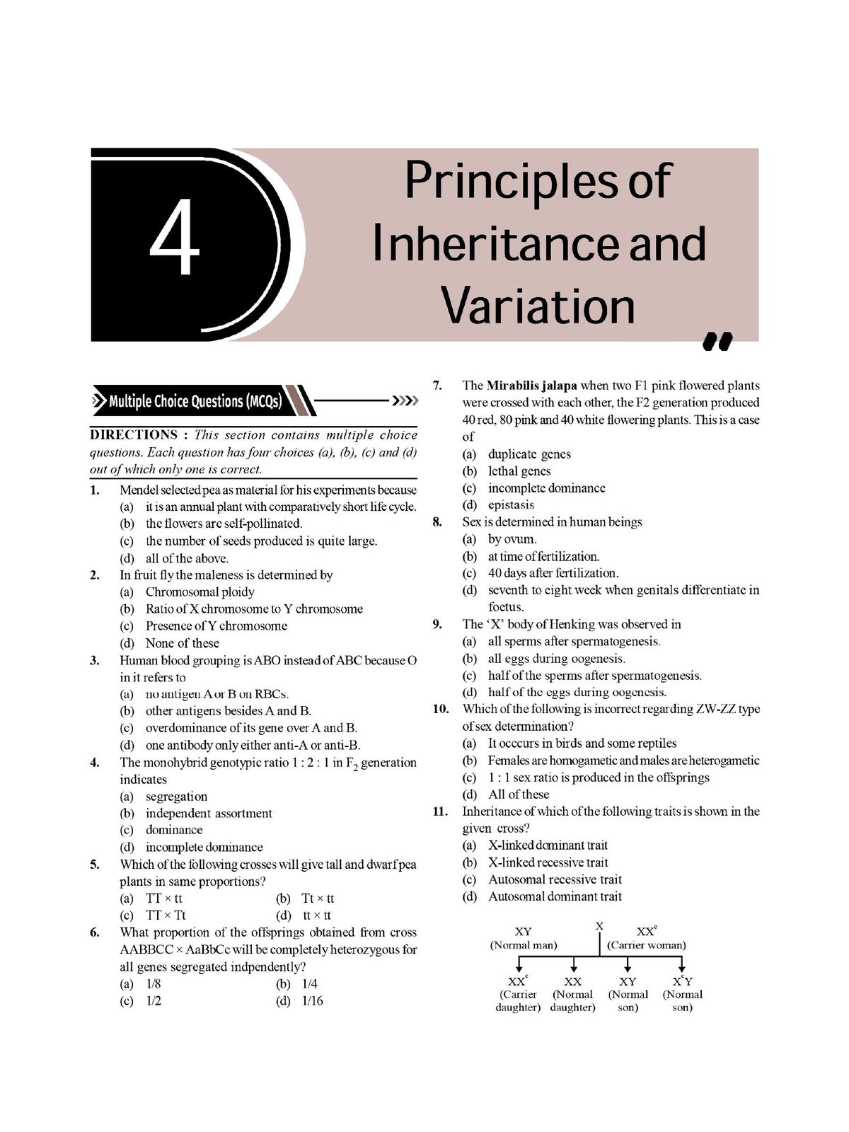 4. Principles of Inheritance and Variation - Pedagogy Of Biology - Studocu