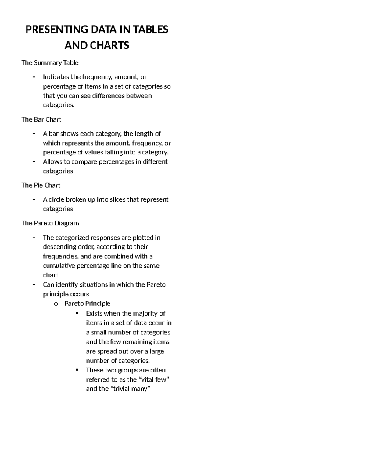 Presenting DATA IN Tables AND Charts - PRESENTING DATA IN TABLES AND ...
