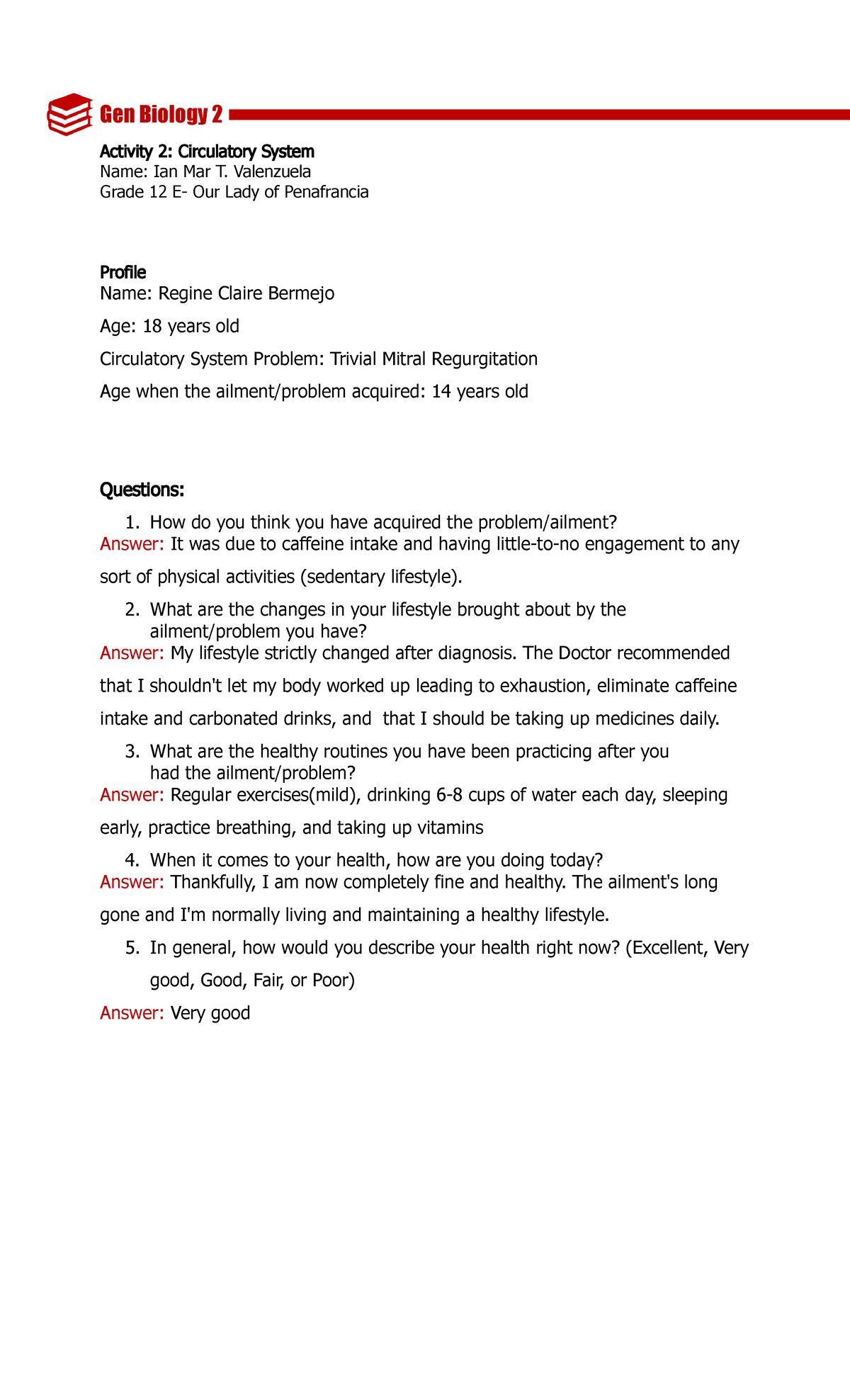 Act 2 GEN BIO2 - General LEcture notes - Gen Biology 2 Activity 2 ...
