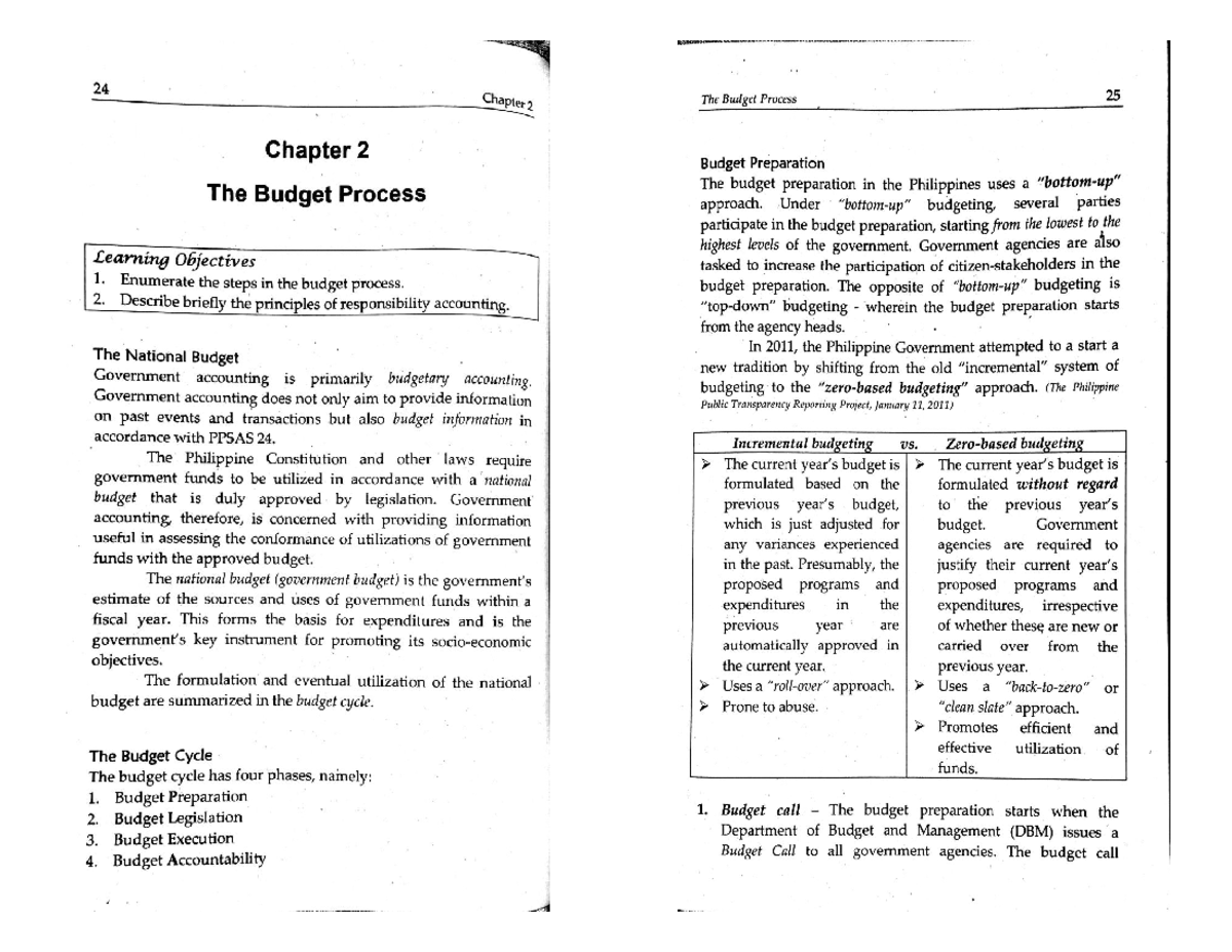 Chapter 2 Government Acctg. - 24 Chapter 2 The Budget Process 25 Chapter 2 Budget Preparation ...