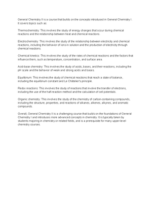 General Chemistry II - lecture notes - Here are some notes on General ...