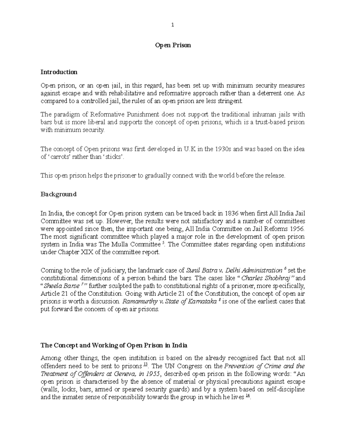 Open prison - Open Prison Introduction Open prison, or an open jail, in ...