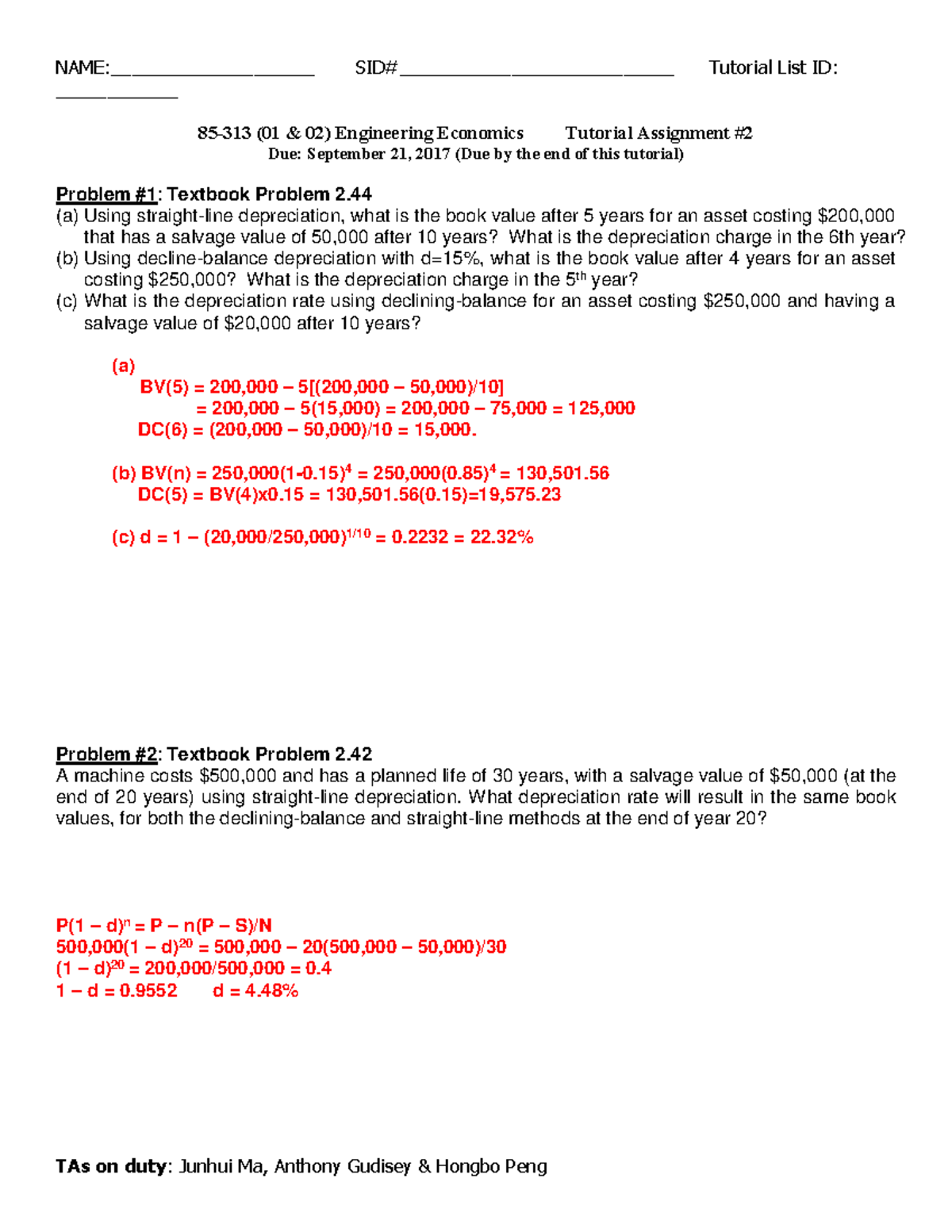 Tutorial 2 Sept 21 Solution - NAME ...