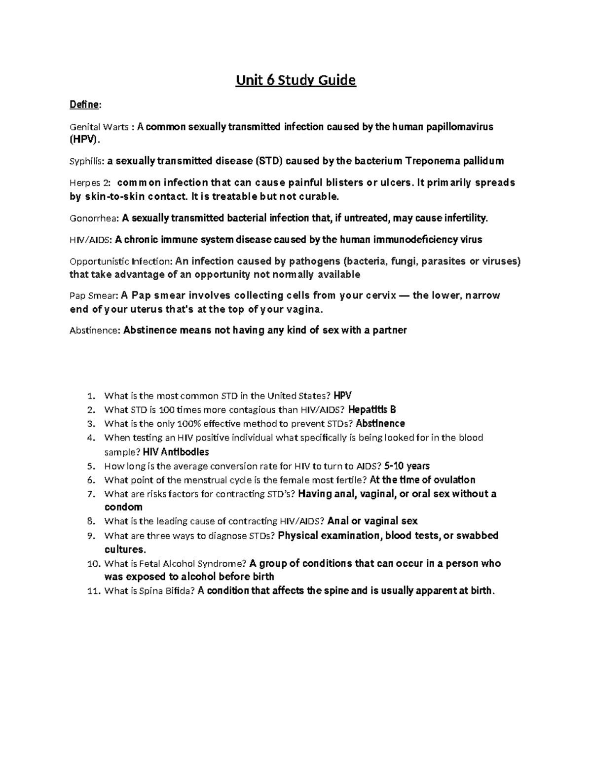 Unit 6 Study Guide - Hope this helps! - Unit 6 Study Guide Define ...