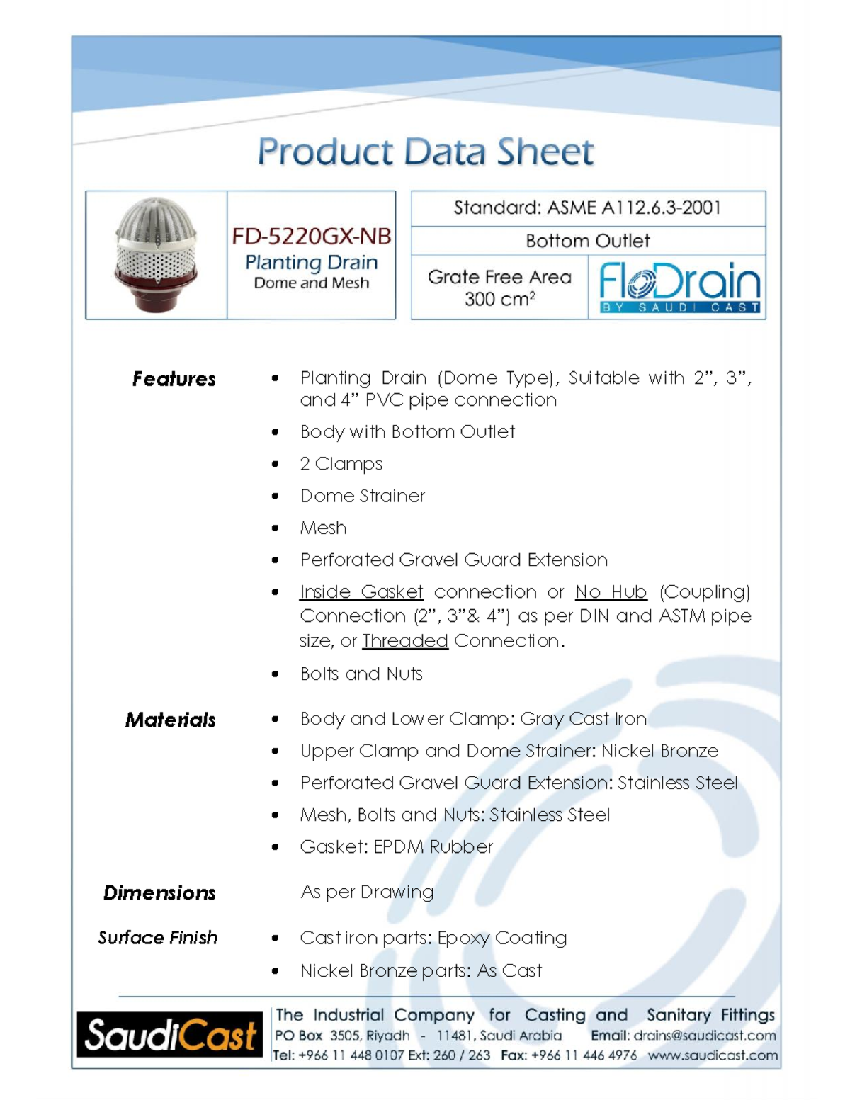 FD 5220GX NB Data Sheet - engineering reference - Features Planting ...