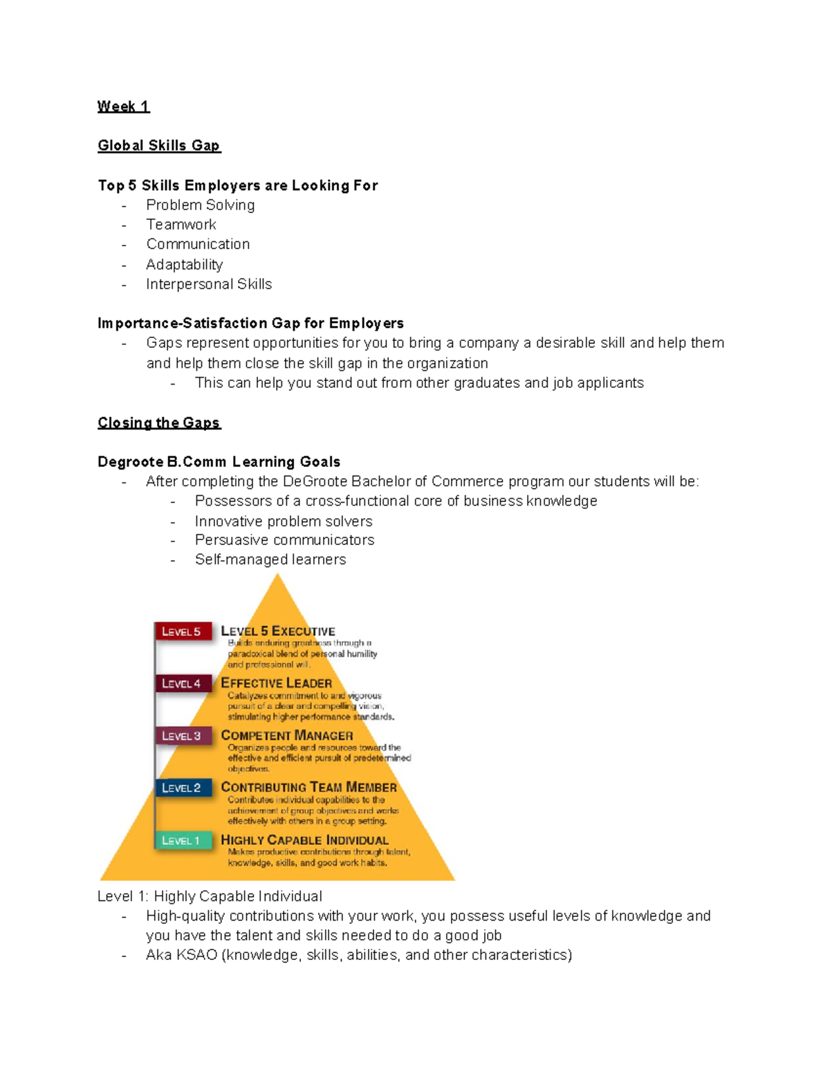 Commerce 3S03 Midterm 1 Notes - Week 1 Global Skills Gap Top 5 Skills ...