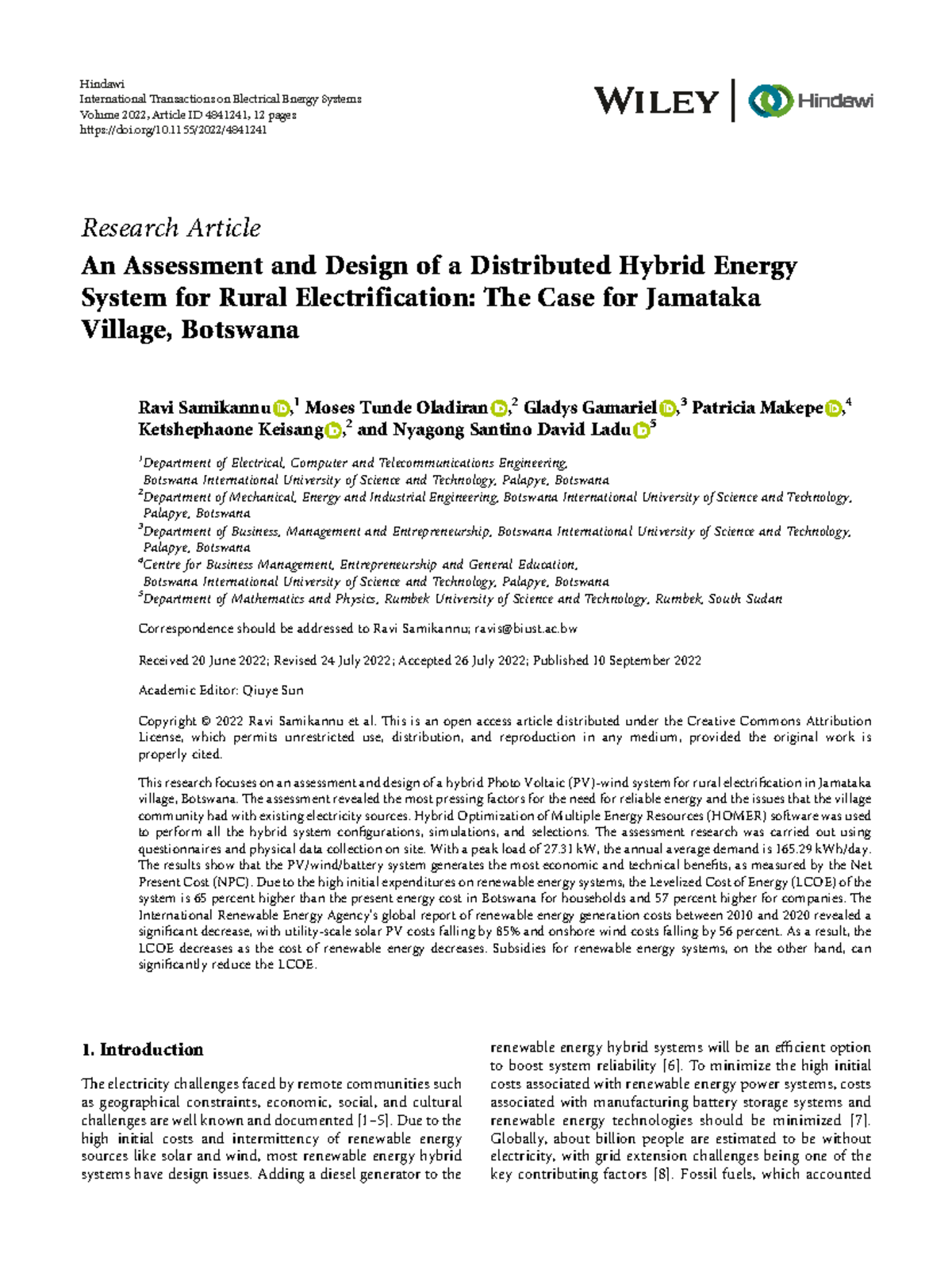 Hindawi 1 - wertwy - Research Article An Assessment and Design of a ...