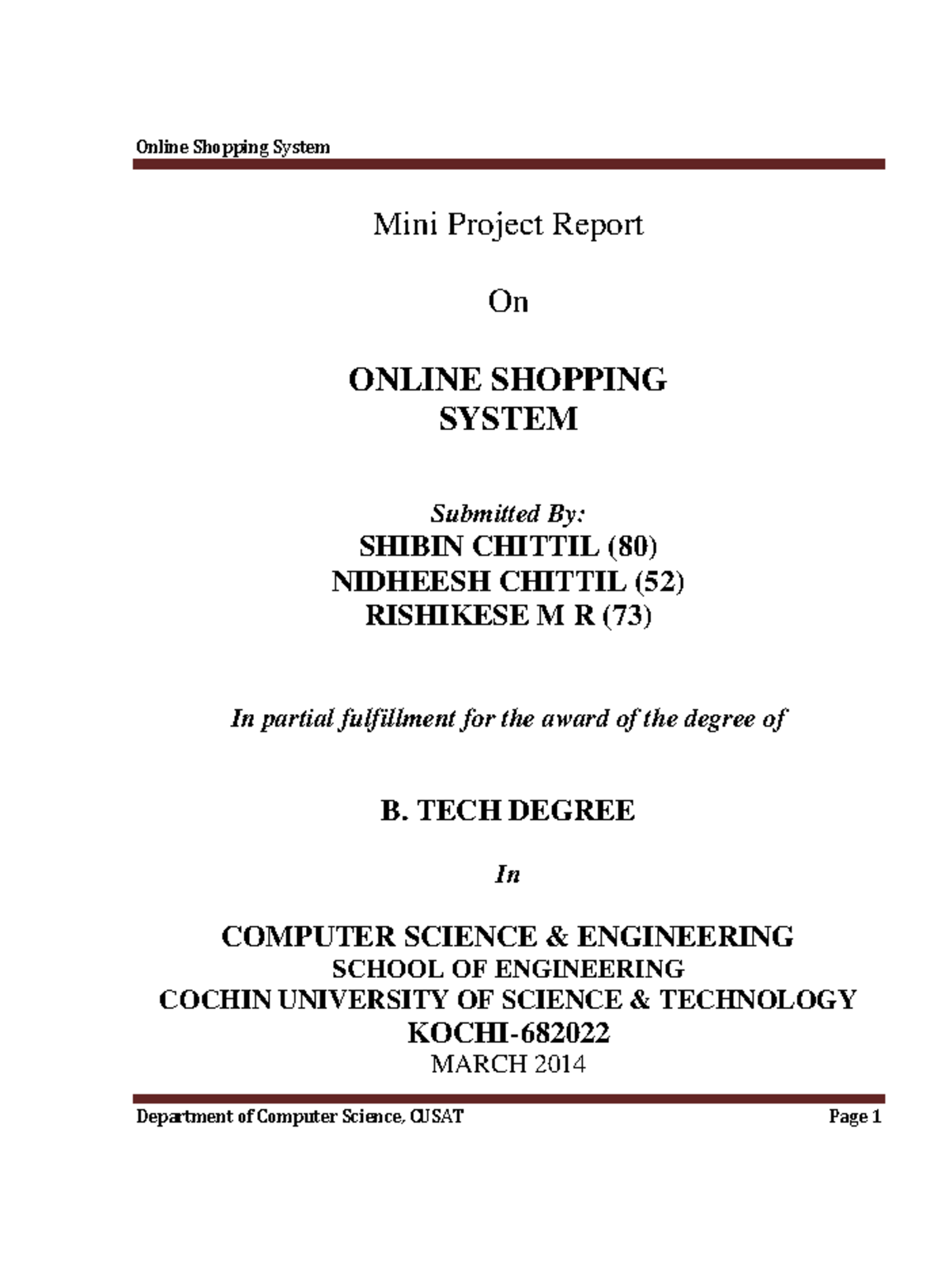 Mini Project Report On Online Shopping S - Mini Project Report On ONLINE SHOPPING SYSTEM ...