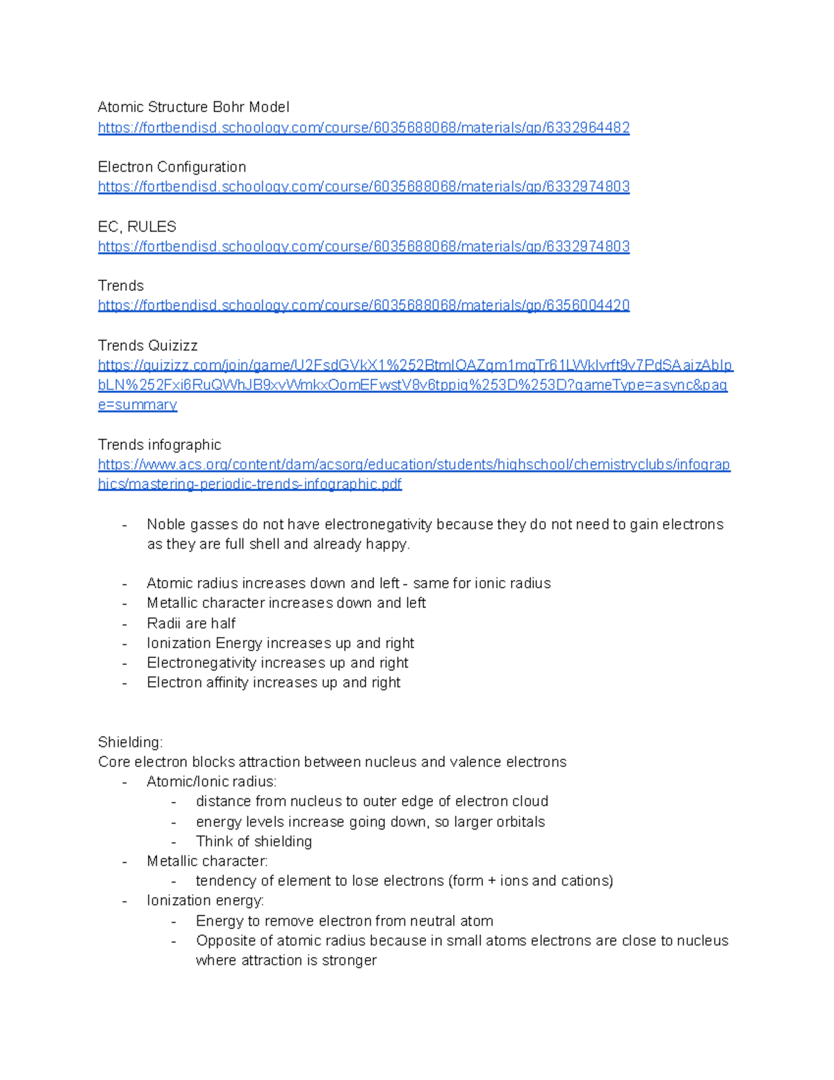 Unit 5 Electron Configuration and Periodicity - Atomic Structure Bohr Model - Studocu