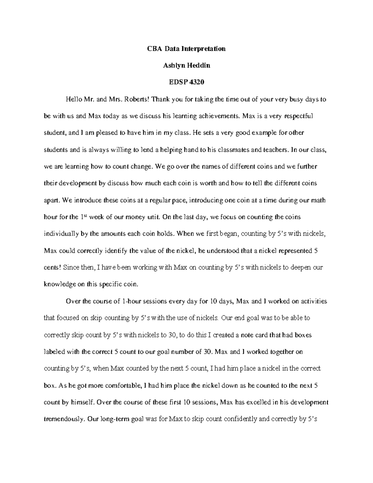 CBA Data Interpretation - CBA Data Interpretation Ashlyn Heddin EDSP ...