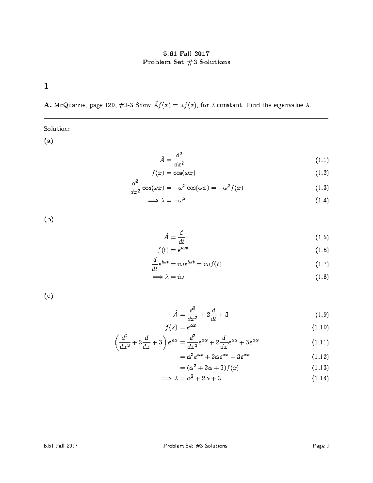 MIT5 61F17 pset3 soln - Practice - 1 5 Fall 2017 Problem Set #3 Solutions ˆ A. McQuarrie, page ...