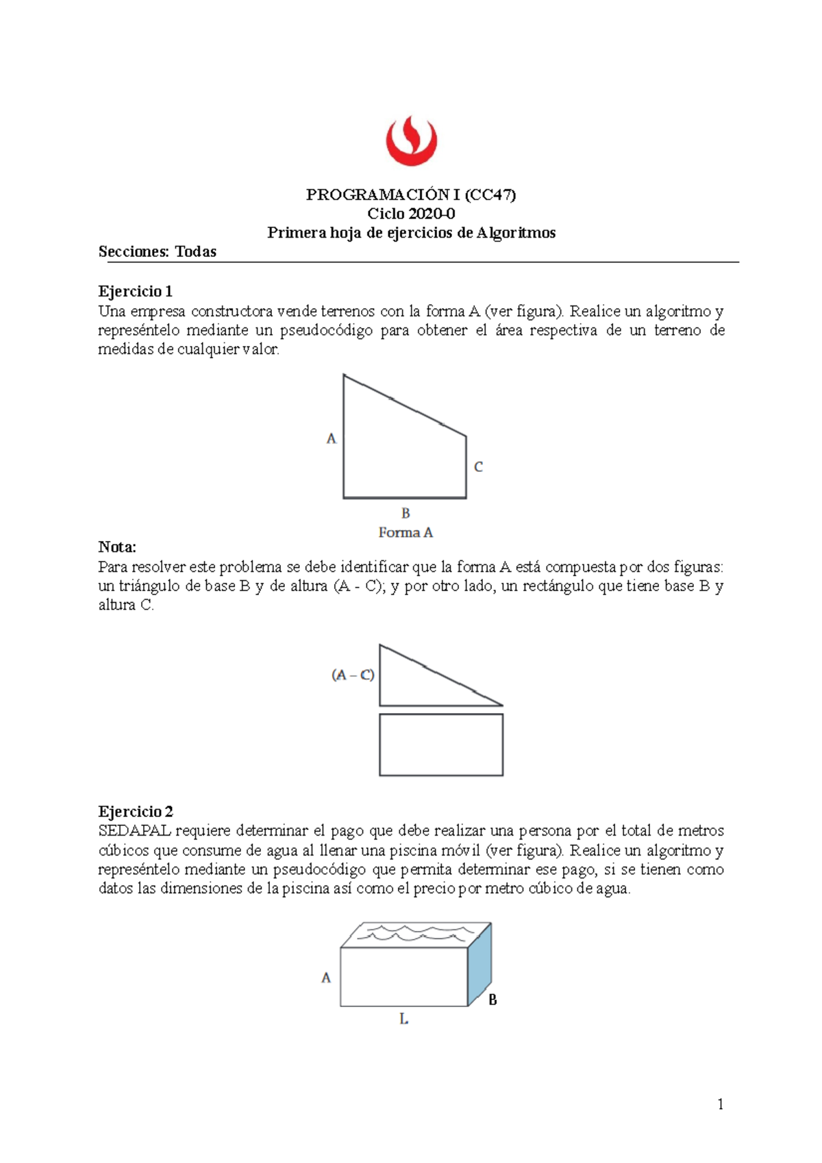 Ejercicios de algoritmos - programación 1 - UPC - Studocu