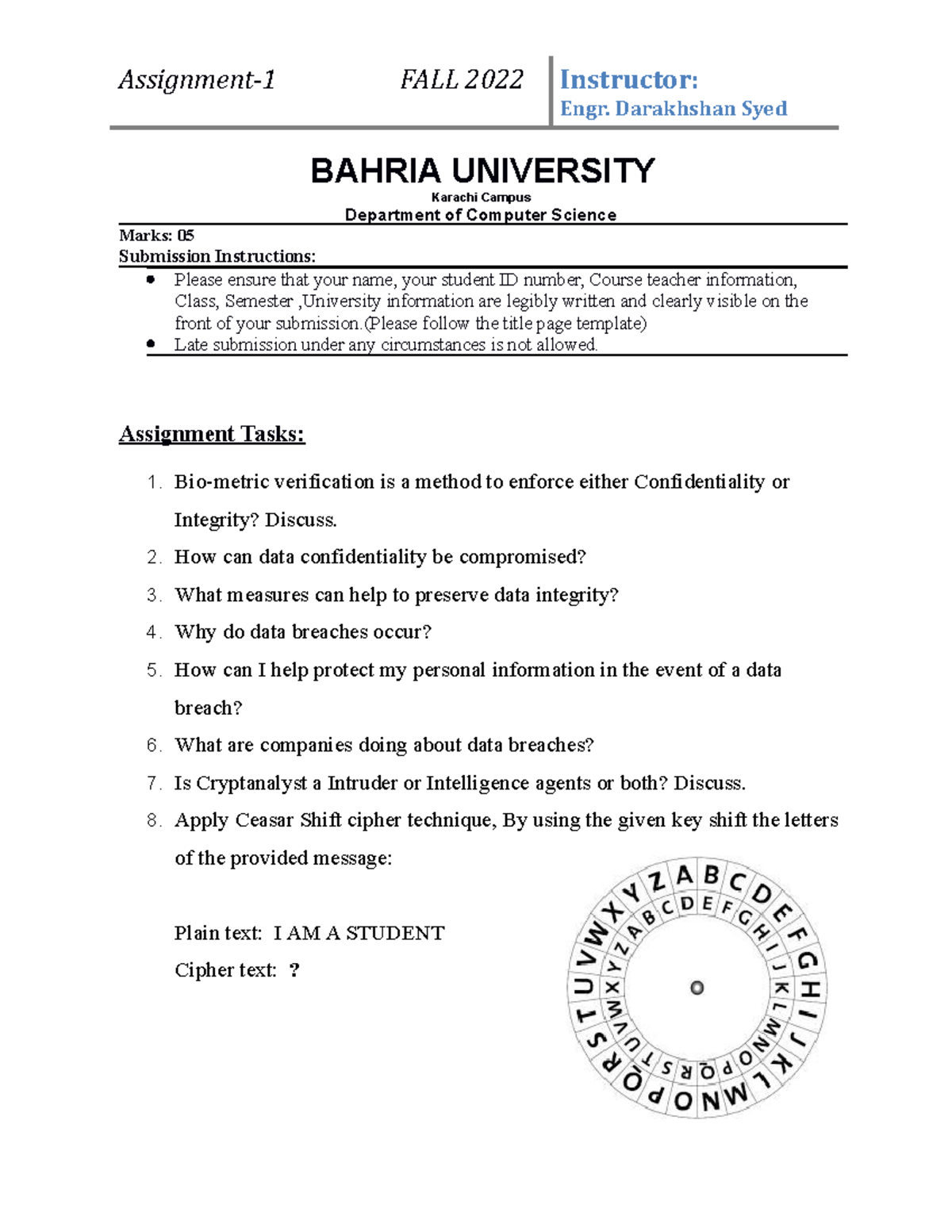 CS Assignment 1 14102022 102251 am - Assignment-1 FALL 2022 Instructor ...