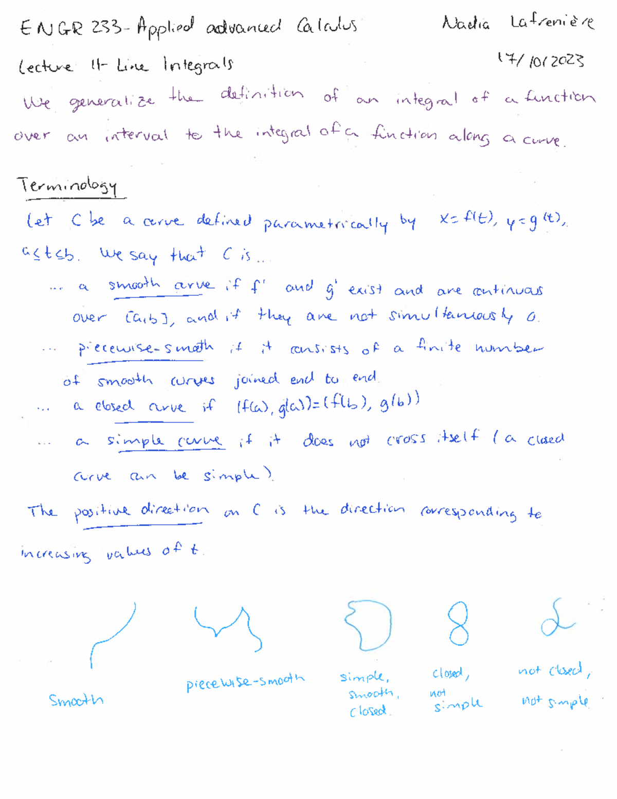 Lecture 11 - Line integrals - ENGR 233 - Studocu