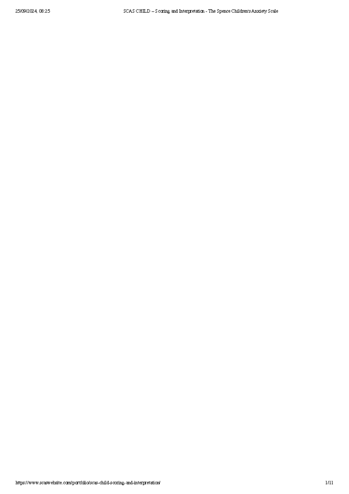 SCAS Child – Scoring and Interpretation - The Spence Children's Anxiety ...