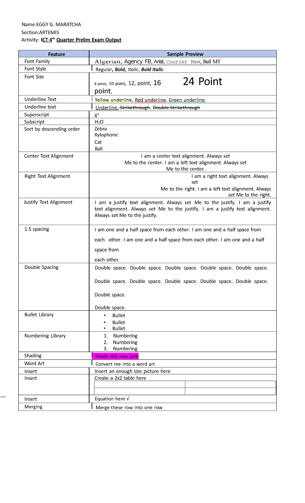 4th Prelim Exam Work Sheet 3 - Name:EGGY G. MARATCHA Section:ARTEMIS ...