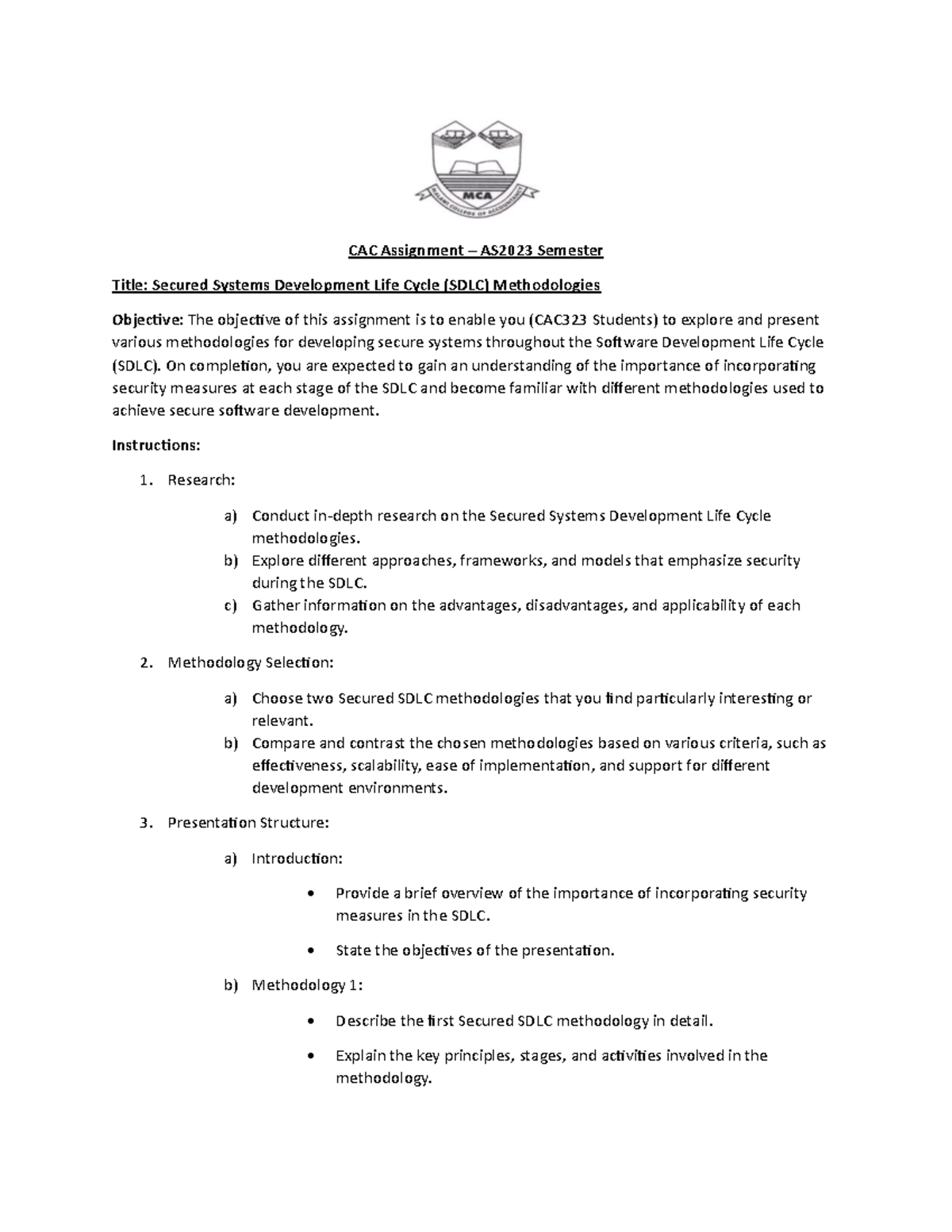 CAC Assignment AS2023 - hahahah you are playing too much mfs - CAC Assignment – AS2023 Semester ...