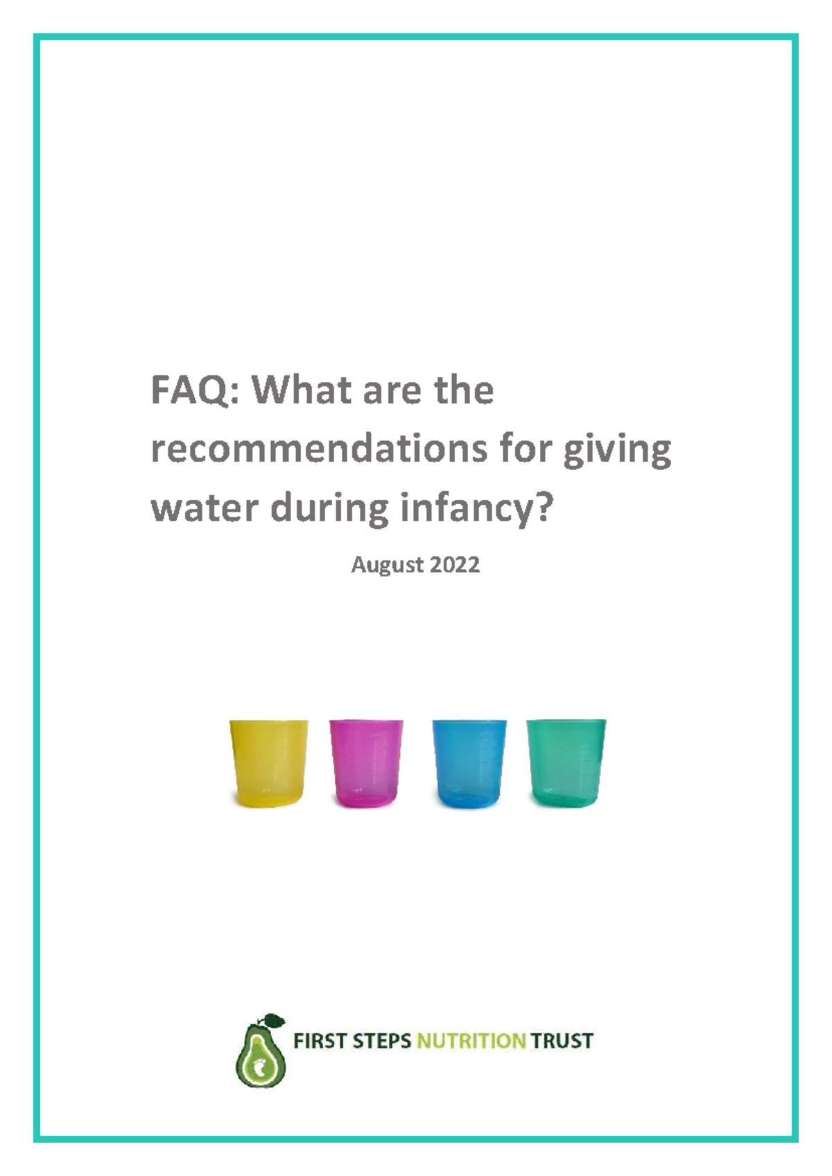 Water during infancy FAQ final 1 - FAQ: What are the recommendations ...