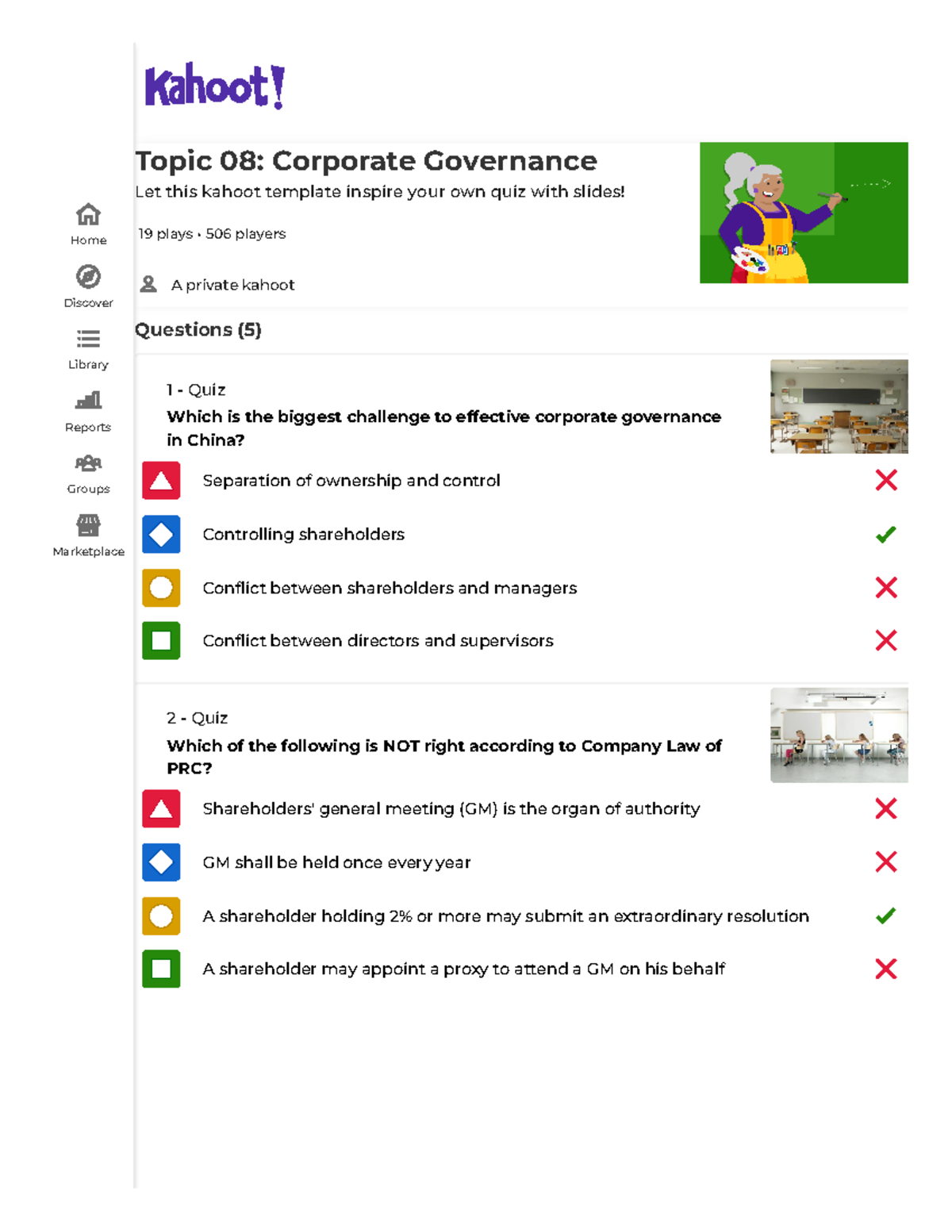 Topic 08 Corporate Governance - Details - Kahoot - Topic 08: Corporate ...