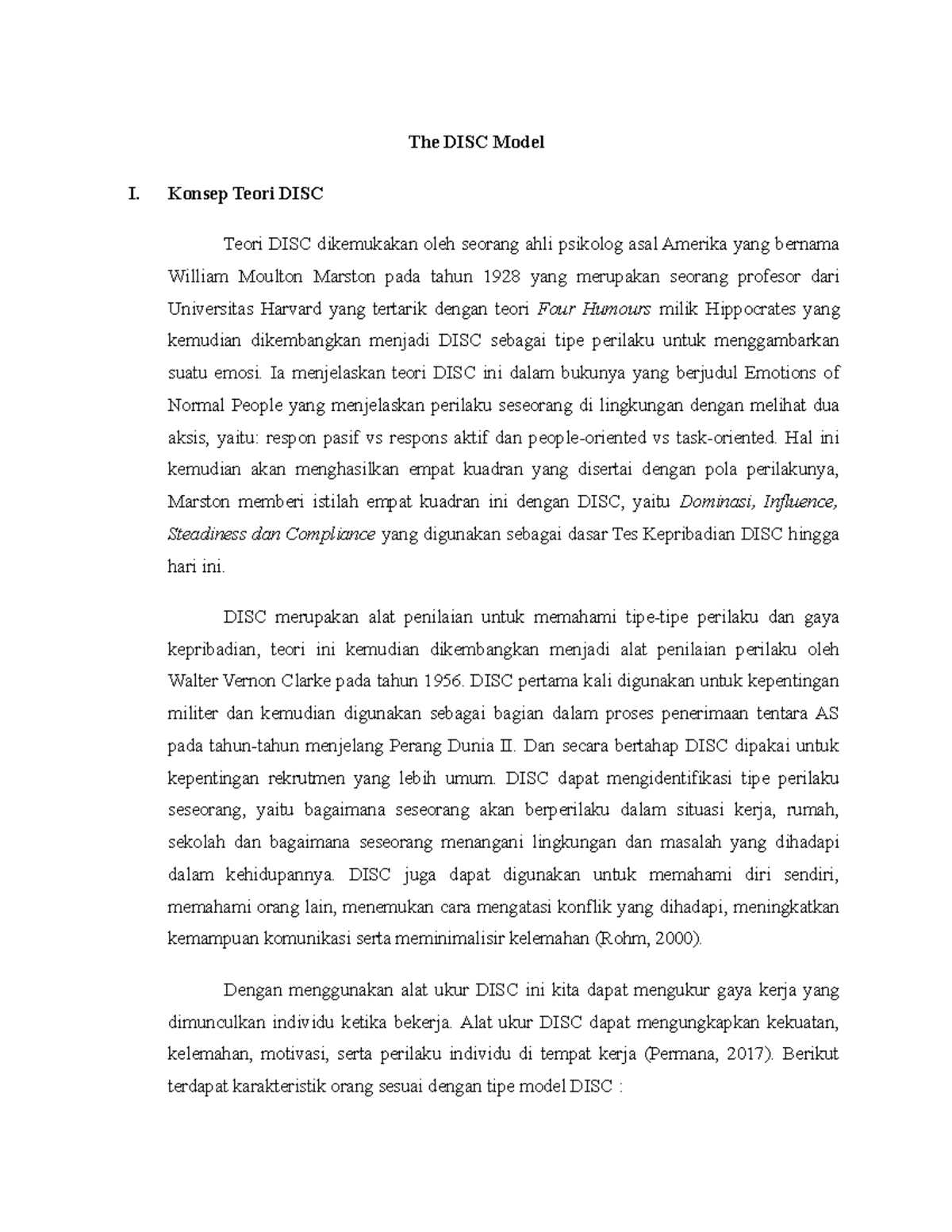DISC Model - penjelasan mengenai tes DISC antara lain pengertian ...