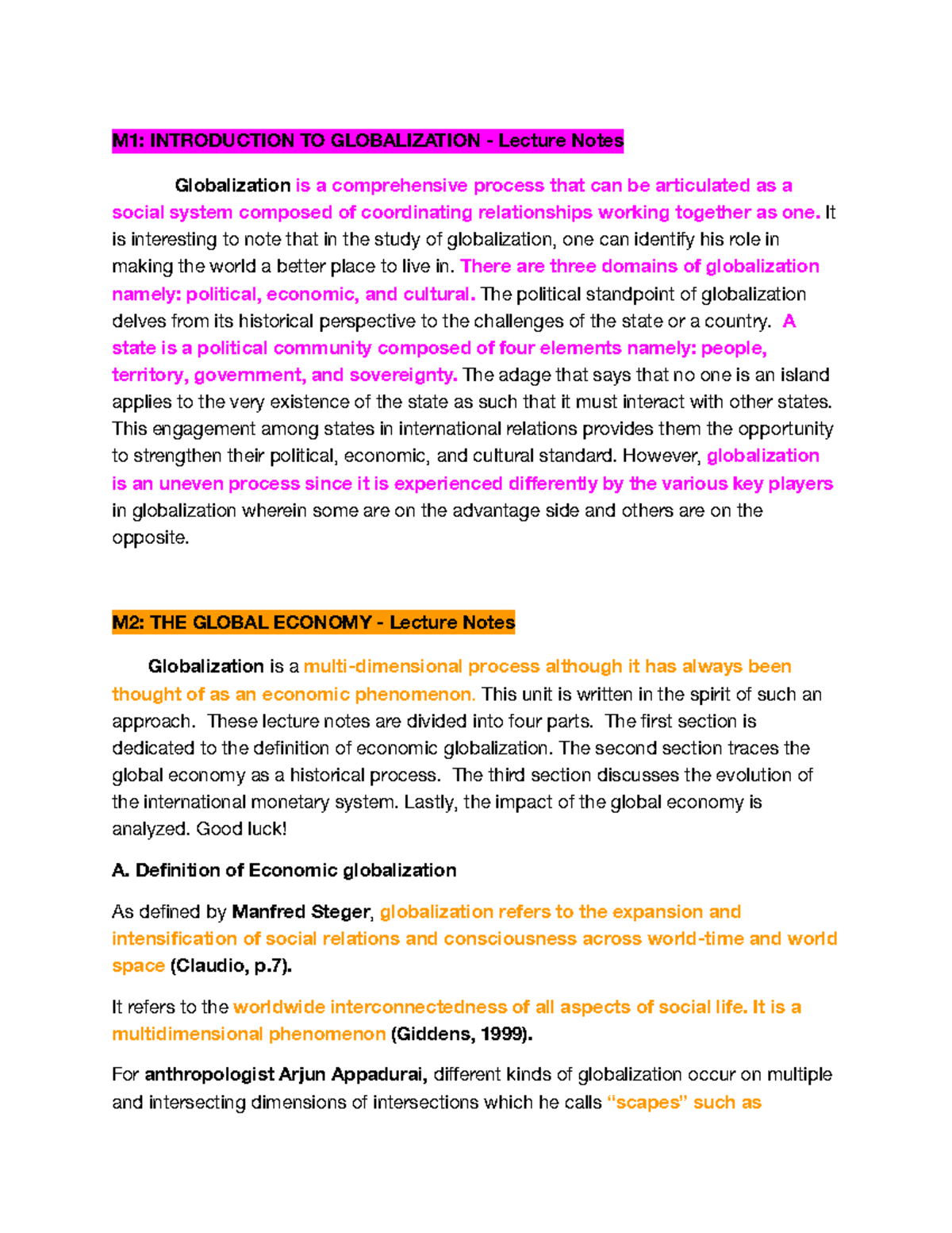 Prelims - Contemporary World - M1: INTRODUCTION TO GLOBALIZATION ...