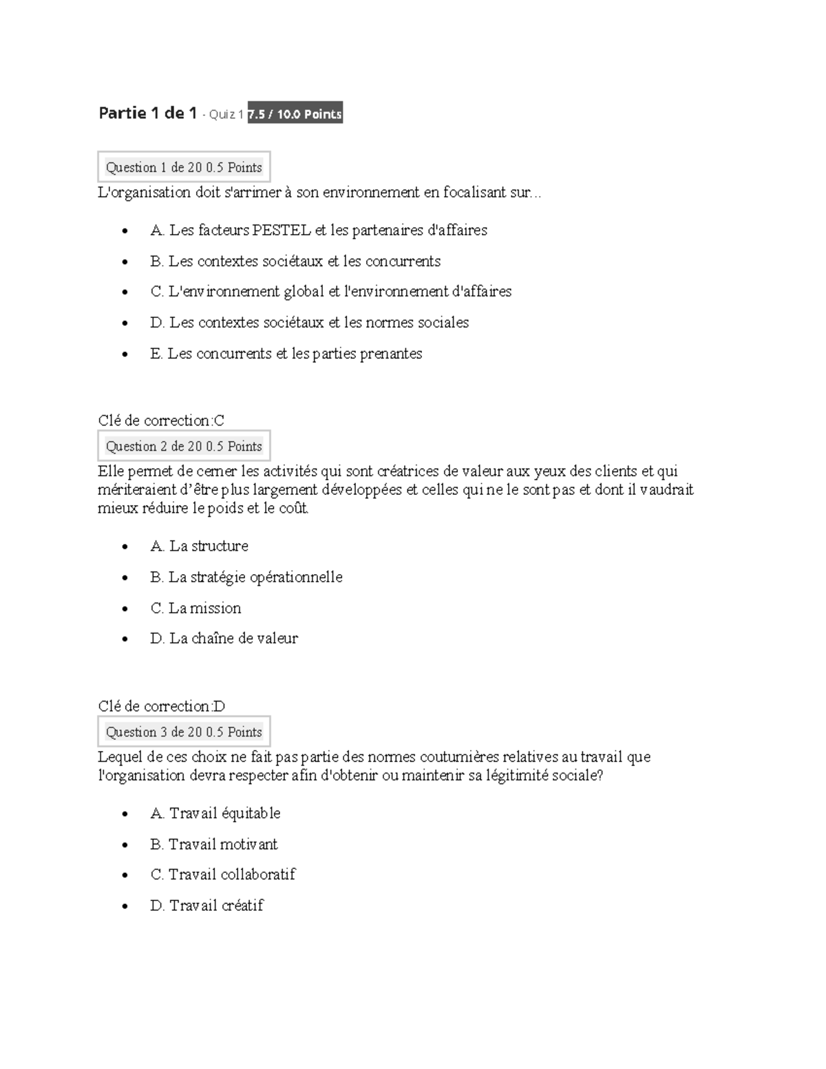 QUIZ 1 - Quiz 1 Été 2021 - Chapitres 1 à 4 Questions et réponses ...