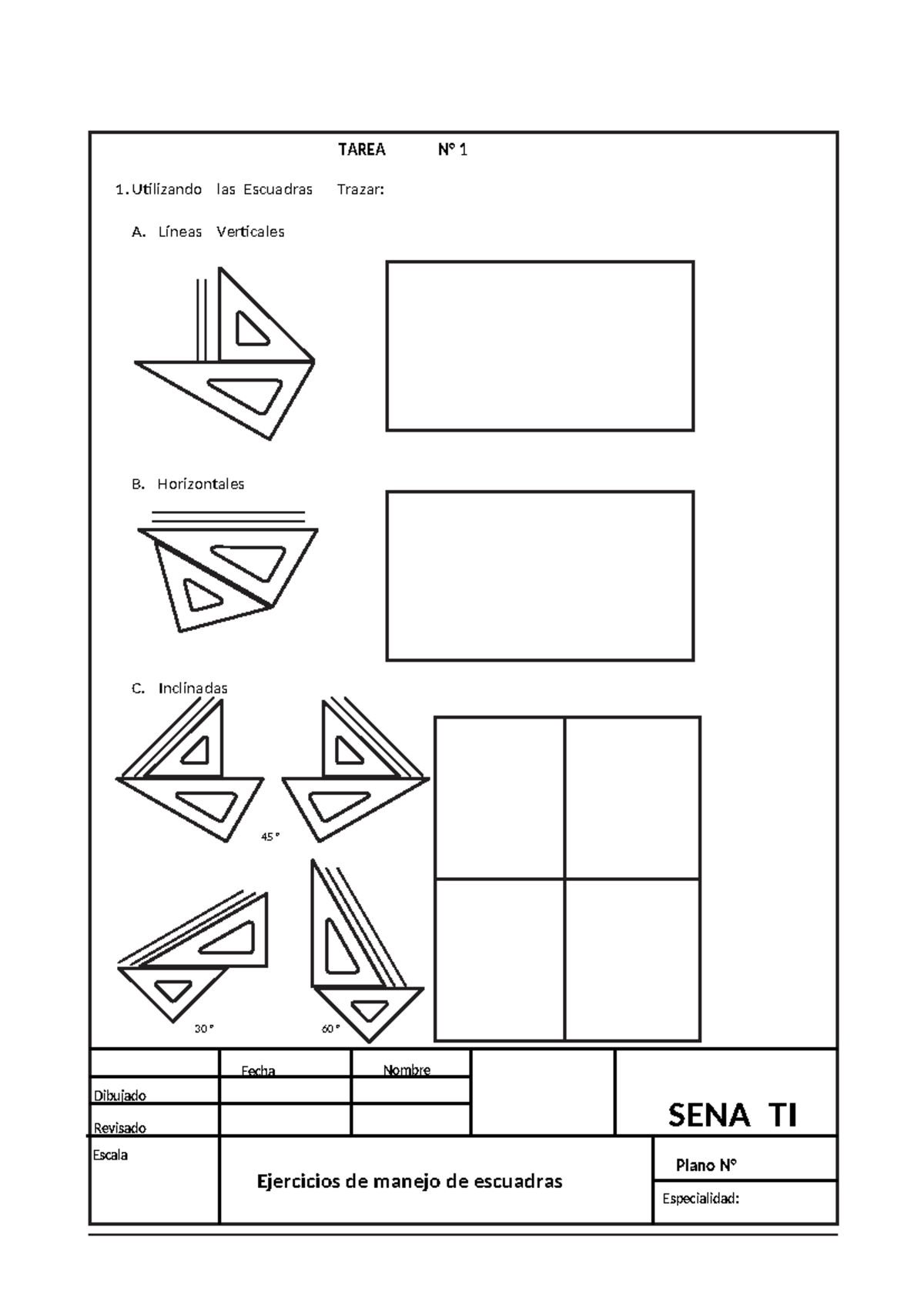 manejo de escuadra y dibujo tecnico - Mecánico de Mantenimiento - 1 ...