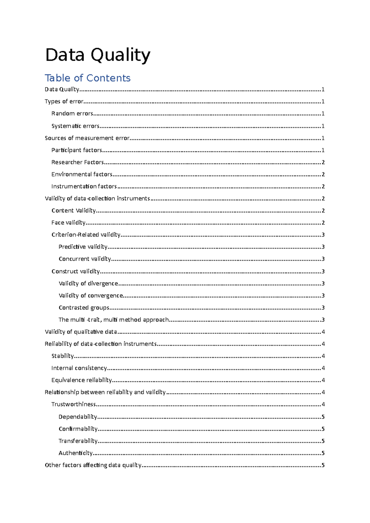 Data Quality - Data Quality Data - Studocu