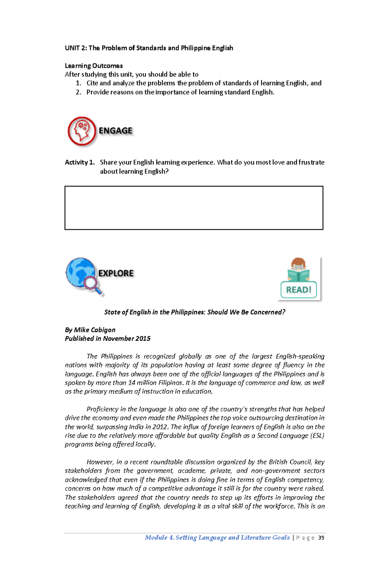 08 Module 4 Unit 2 - none - UNIT 2: The Problem of Standards and ...