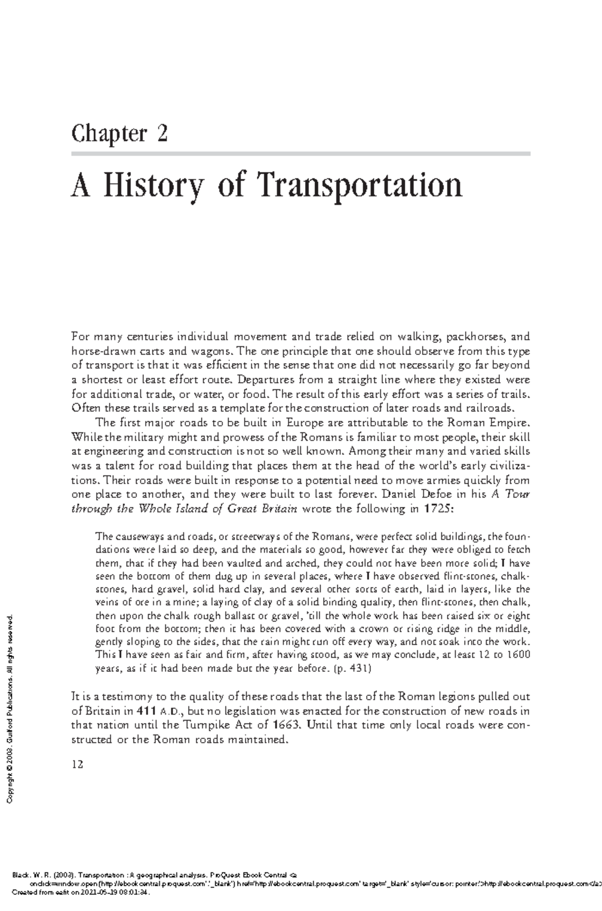 10 Transportation A Geographical Analysis - (Part I Chapter 2 ...