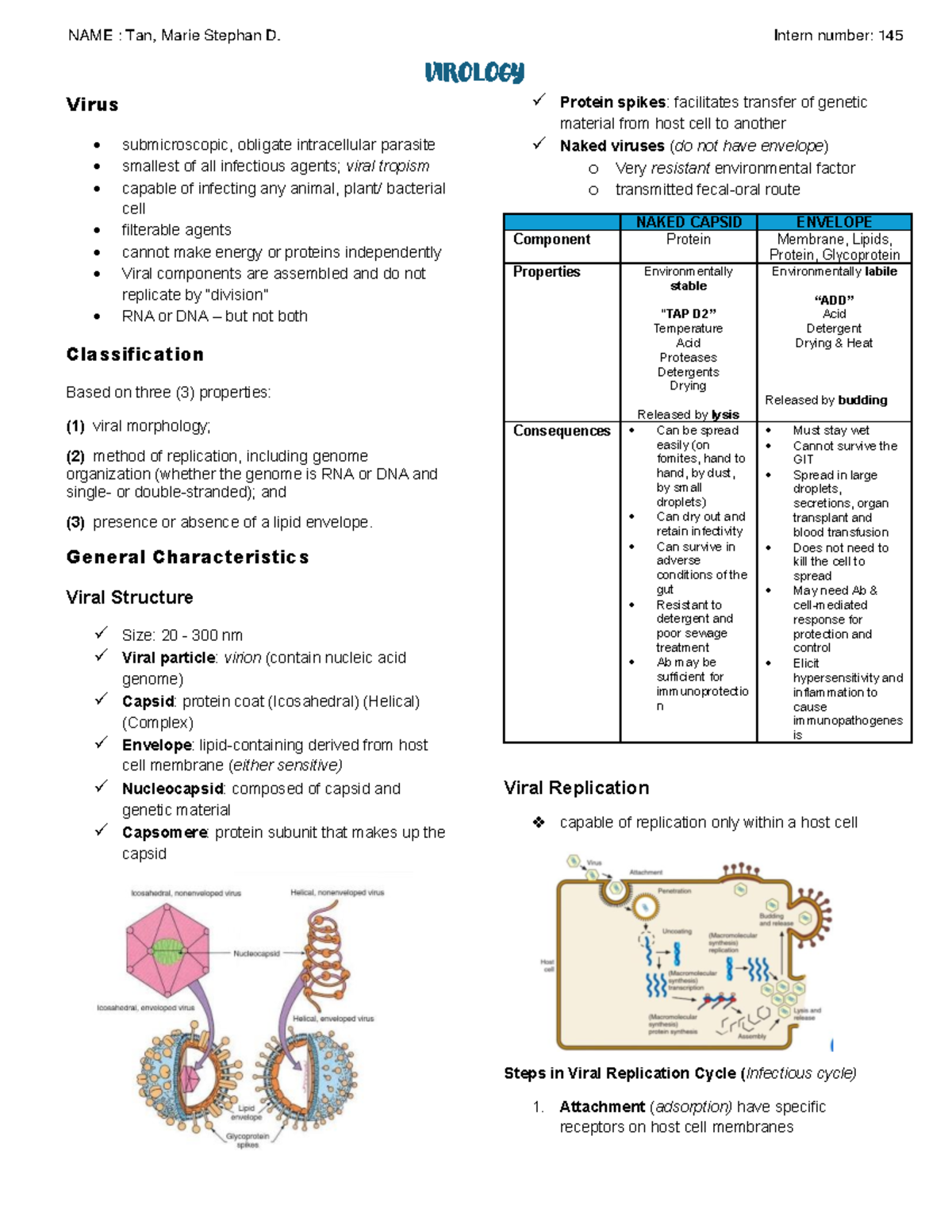 Virology Notes TO Print - Virus submicroscopic, obligate intracellular ...
