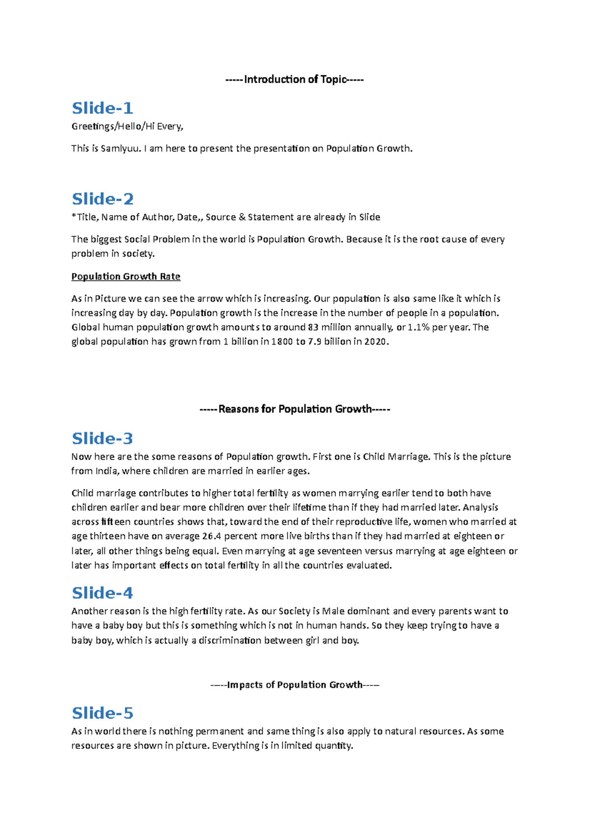 Script -Introduction of Topic- Slide- Greetings/Hello/Hi Every, This is ...