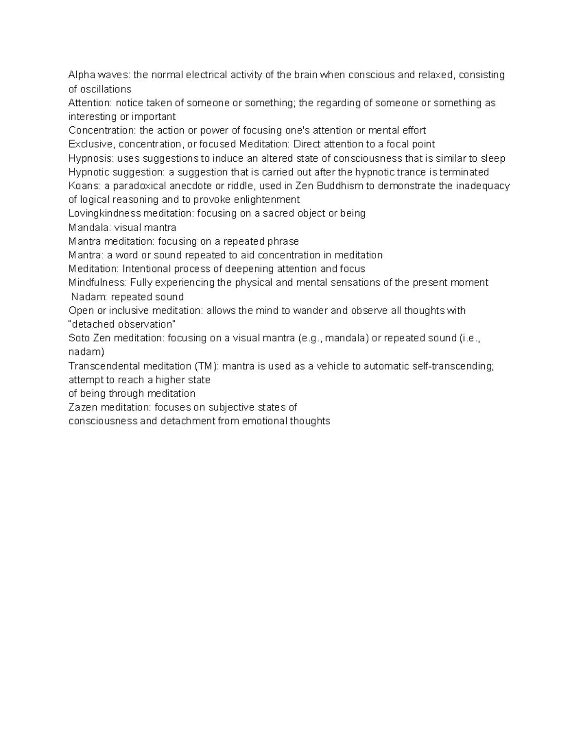 13 key terms - Alpha waves: the normal electrical activity of the brain ...