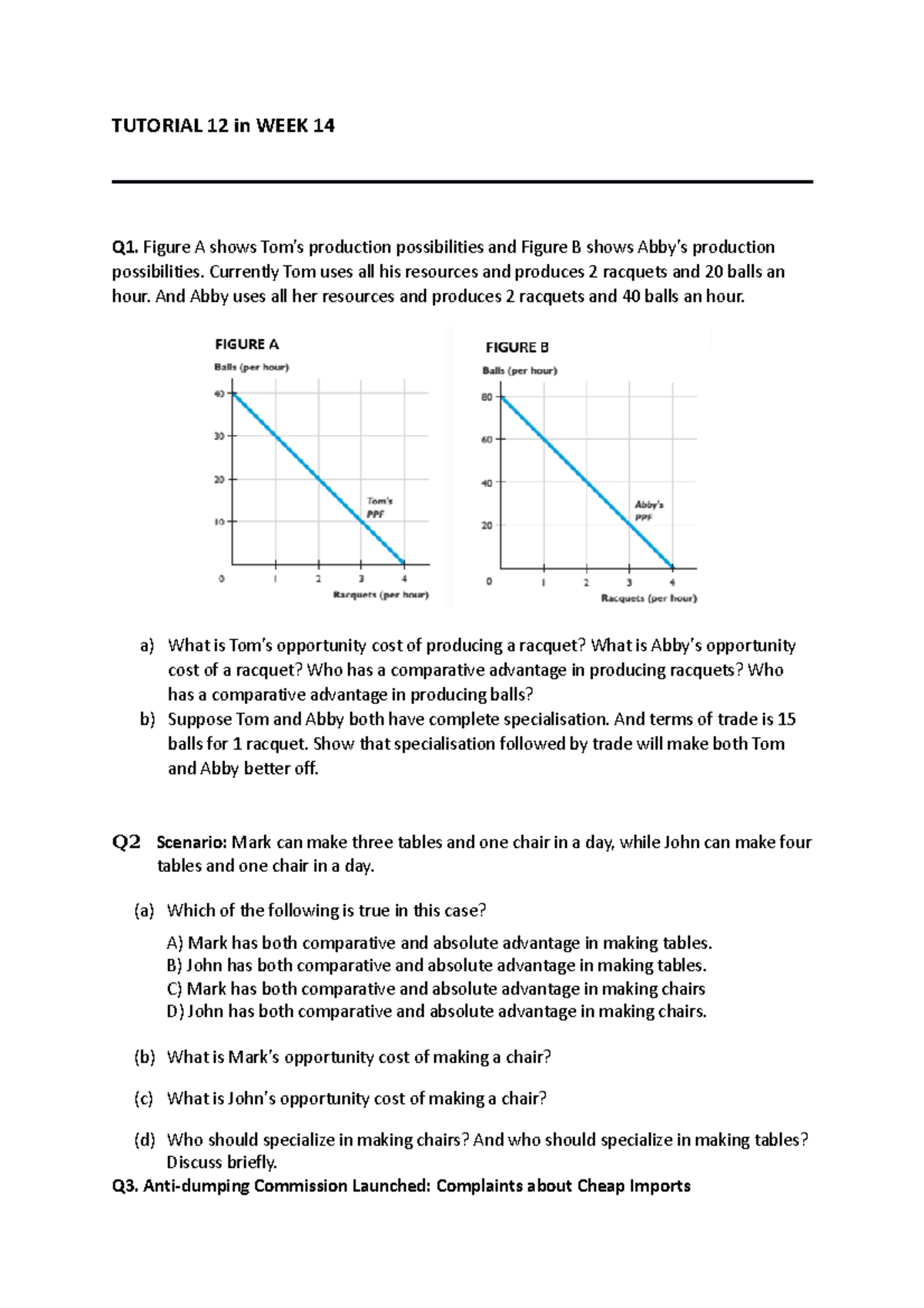 Tutorial 12 in WEEK 14 - notes - TUTORIAL 12 in WEEK 14 Q1. Figure A ...