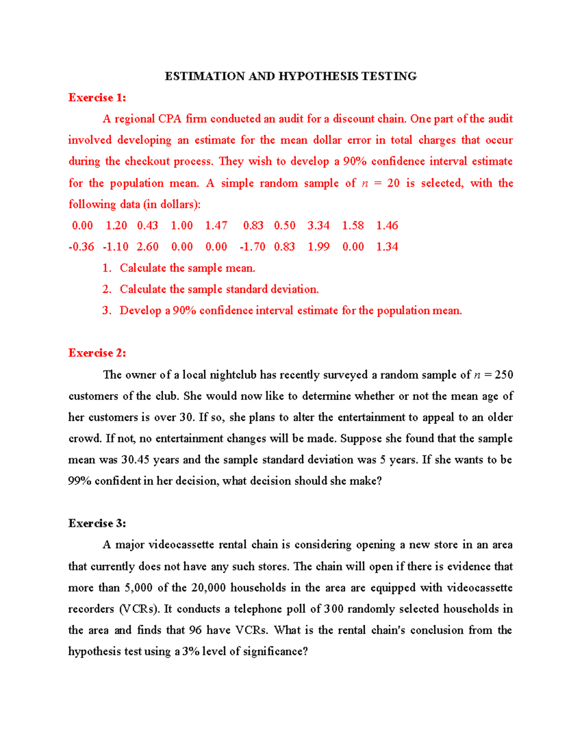 English about acknowledge lean - ESTIMATION AND HYPOTHESIS TESTING ...