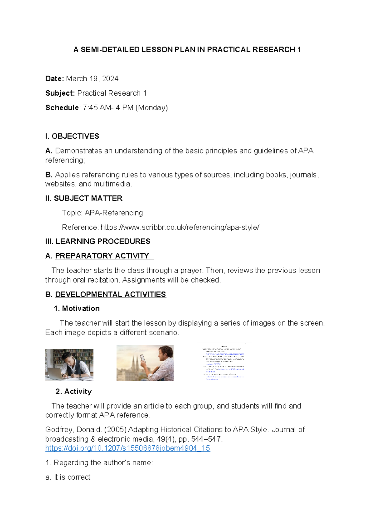 APA-LP - this can help you to make your LP - A SEMI-DETAILED LESSON ...