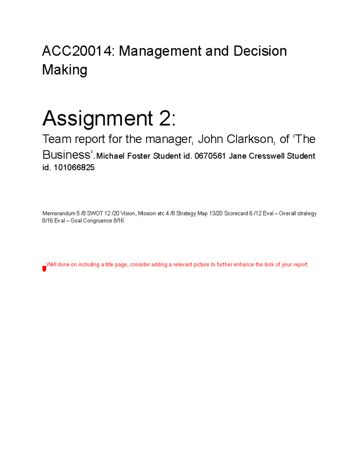 Annotated-Assignment 2 Team assignment (57% late & incomplete ...