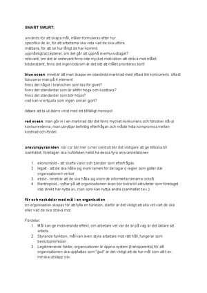 Tentafrågor Organisation & Ledarskap - Tentafrågor Kapitel 2 – Mål ...