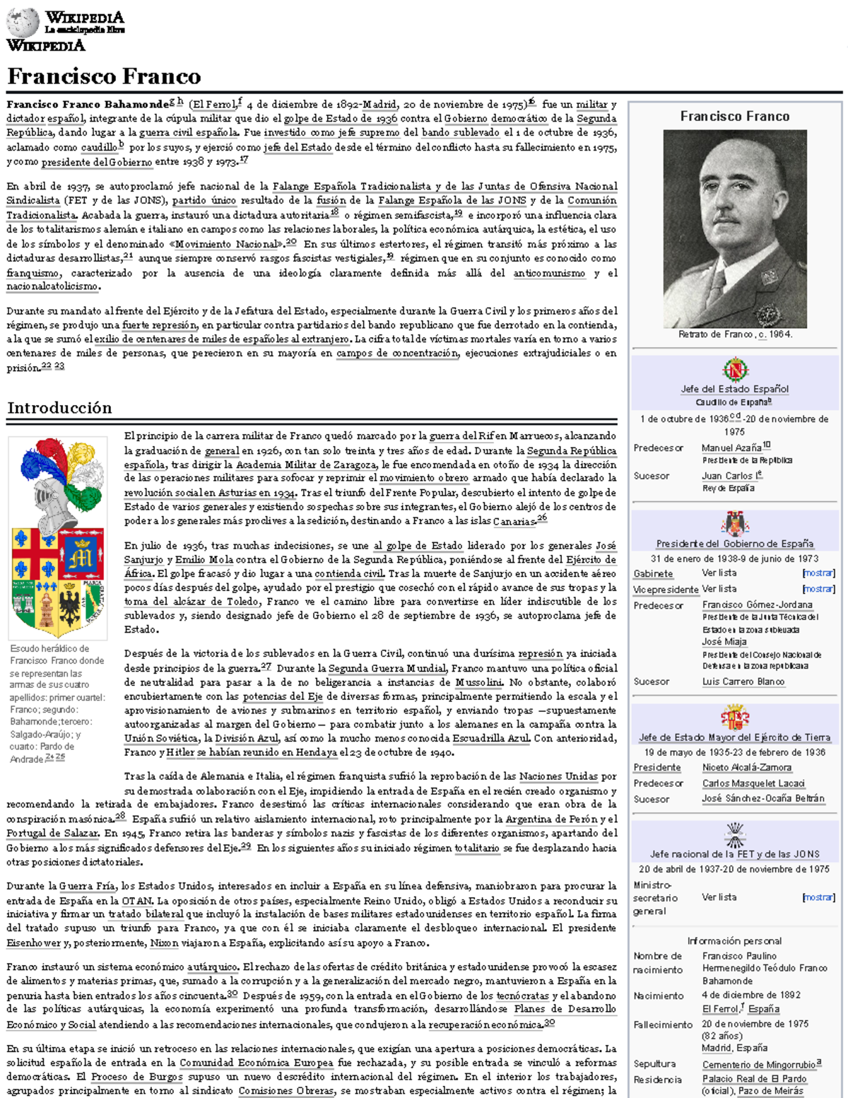 Francisco Franco - [mostrar] [mostrar] [mostrar] Francisco Franco ...