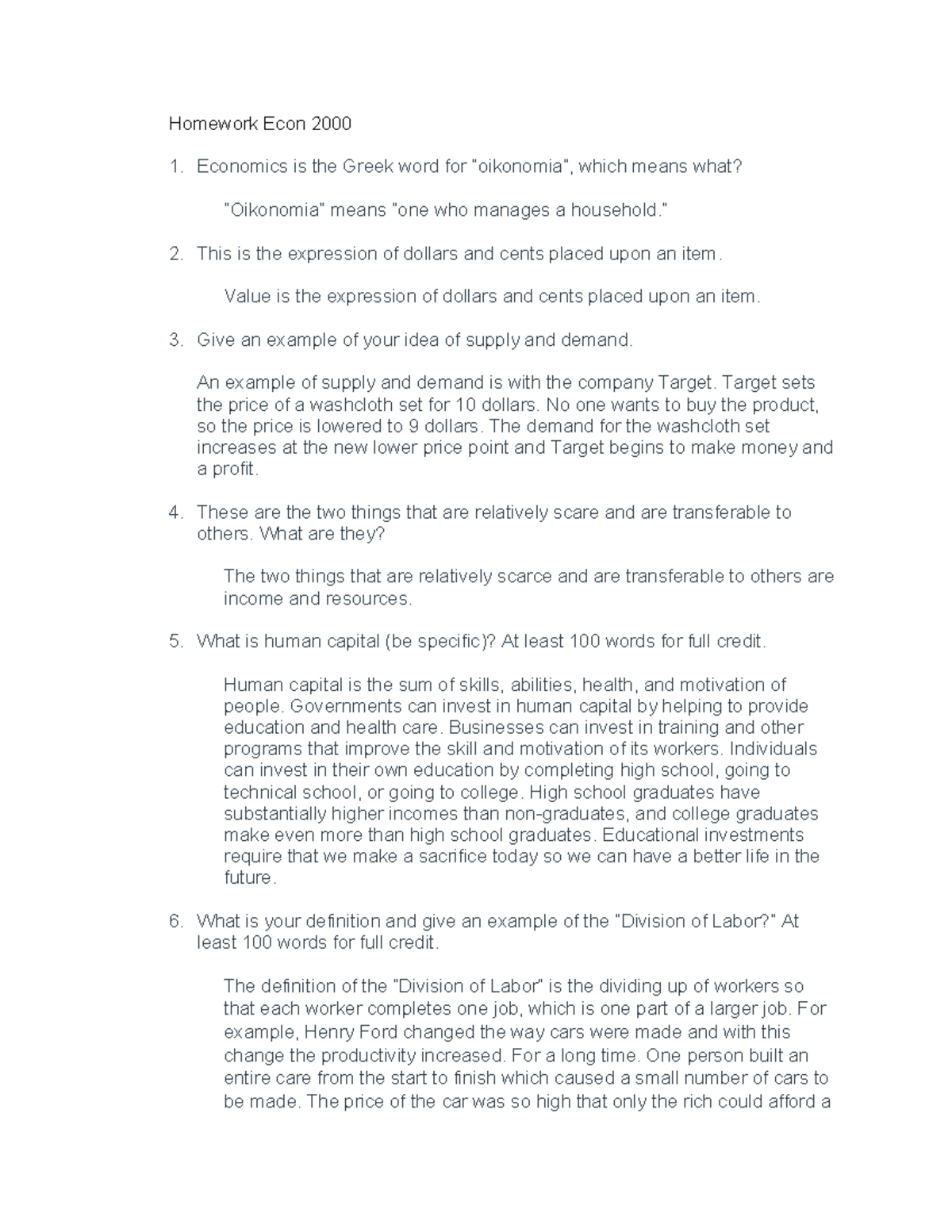 Econ 2000 Week 1 HW - This document includes the homework questions and ...