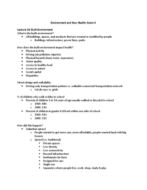 Exam 3 - notes - Environment and Your Health Exam 3 Lecture 11: Food ...