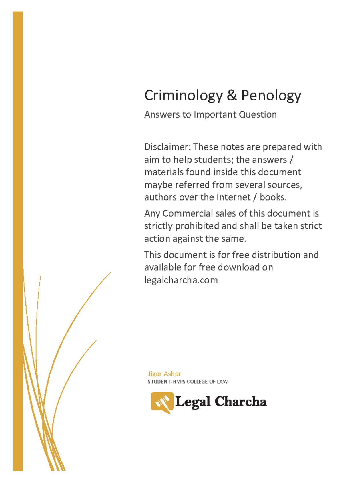 Criminology & Penology notes mumbai university for 4th semester ...
