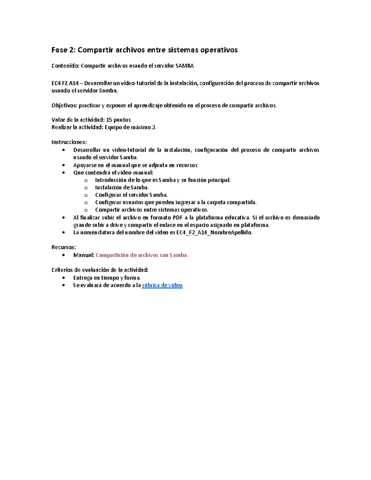 EC4 F2 A14 – Compartir archivos con Servidor Samba - Fase 2: Compartir ...