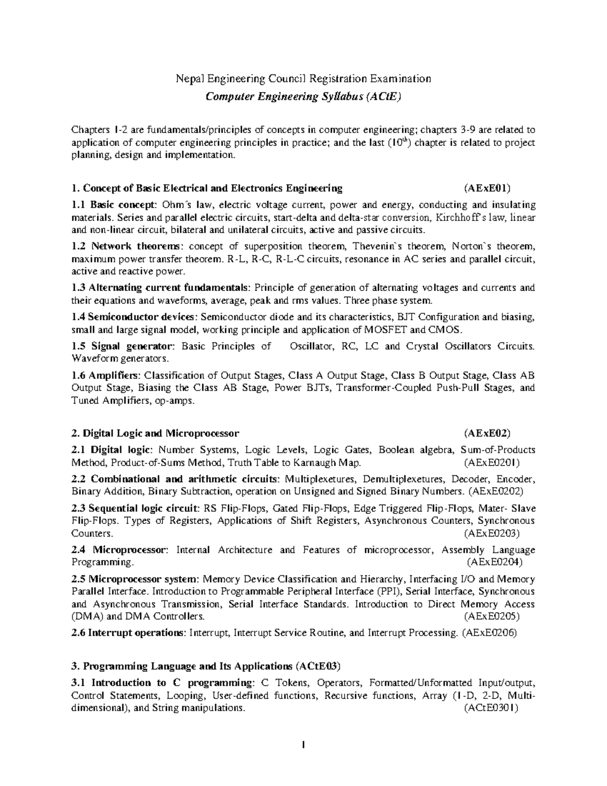 Nepal Engineerng Council (N.E.C) syallabus - Nepal Engineering Council ...